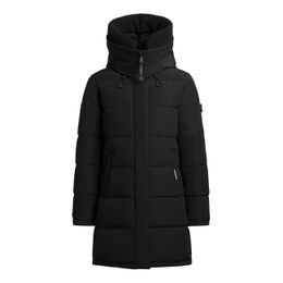 Khujo Damen Steppmantel "KELSI", schwarz, Gr. S, unifarben, Canvas, 85% Polyester, 15% Baumwolle, M&auml;ntel
