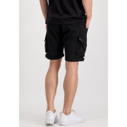 Herren Cargoshorts "Crew Short", schwarz, Gr. 34, Alpha Industries, unifarben, Web, Obermaterial: 98% Baumwolle, 2% Elasthan, Hosen