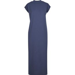 Urban Classics Damen Shirtkleid "Urban Classics Damen Ladies Long Extended Shoulder Dress"vintageblau, Gr. XS, unifarben, 100% Baumwolle, Kleider