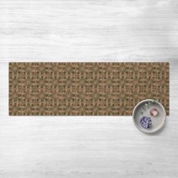 Bilderwelten Kork-Teppich modern schwarz weiss Fliesenoptik - Vintage Muster Geometrische Fliesen - Deko Wohnzimmer Schlafzimmer