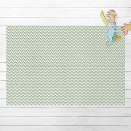 Bilderwelten Kork-Teppich Illustration gr&uuml;n Korkmatte - No.YK38 ZickZack Muster Gr&uuml;n - Geometrisch Kinderzimmer Baby M&auml;dchen Jungen