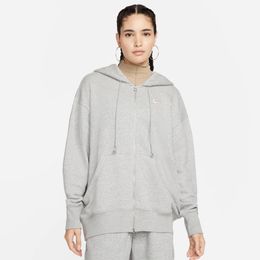 Nike Sportswear Damen Kapuzensweatshirt "W NSW PHNX FLC FZ OS HOODIE", grau, Gr. L, Obermaterial: 80% Baumwolle, 20% Polyester, Sweatshirts, mit