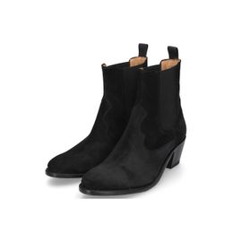 Henry Stevens Damen Chelseaboots "Marla WCB", Gr. 38,5, schwarz, Kalbsvelours, Schuhe, Damen Stiefelette mit Absatz handgefertigt, Lederschuh