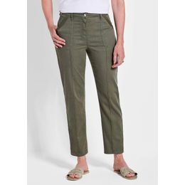 GOLDNER Damen Stoffhose "Gr&uuml;ne, konische Hose SARA, sportiv", gr&uuml;n, Gr. 48, Obermaterial: 61% Lyocell CLY. 36% Baumwolle CO. 3% Elasthan EL., Hosen