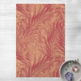 Bilderwelten Kork-Teppich Tropisch rosa Korkmatte - Tropisches Unterholz Rosa - Pflanzen Wohnzimmer Schlafzimmer