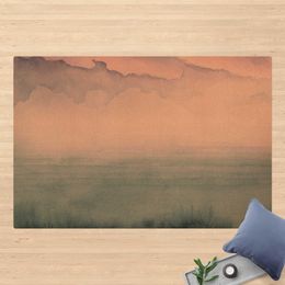 Bilderwelten Kork-Teppich Abstrakt t&uuml;rkis Strand Korkmatte - D&auml;mmerung auf der Bucht I - Meerblick Wohnzimmer Schlafzimmer