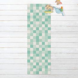 Kork-Teppich - Geometrisches Muster Mosaik Mintgr&uuml;n - Illustration gr&uuml;n Korkmatte Geometrisch Kinderzimmer Baby M&auml;dchen Jungen