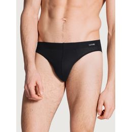 Calida Herren Slip "Evolution", Gr. XL, schwarz, Single Jersey, Obermaterial: 94% Baumwolle, 6% Elasthan, unifarben, Unterhosen, weich, ohne