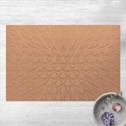 Bilderwelten Kork-Teppich Abstrakt weiss 3D-Effekt - Geometrisches Muster 3D Effekt - Deko Wohnzimmer Schlafzimmer