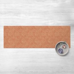 Bilderwelten Kork-Teppich Vintage rosa Korkmatte - Vintage Muster Filigranes Art Deco - Geometrisch Wohnzimmer Schlafzimmer