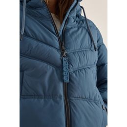 Cecil Damen Steppjackemoonstone blau, Gr. XXL, unifarben, Web, Obermaterial: 100% Polyester. Futter: 100% Polyester, Jacken, mit Kapuze