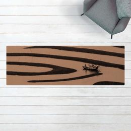 Bilderwelten Kork-Teppich Motiv schwarz weiss Natur Korkmatte - Beauty of Simple Life - Boot Schiff & U-Boot Wohnzimmer Schlafzimmer