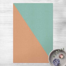 Kork-Teppich - Einfaches Blaues Dreieck - Unifarben blau Korkmatte Geometrisch Wohnzimmer Schlafzimmer