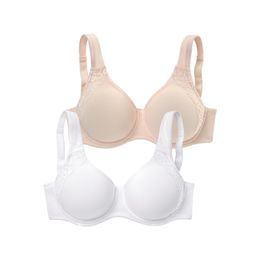 Damen Minimizer-BH, PETITE FLEUR BY LASCANA, Gr. 105, rosa, Jersey, Obermaterial: 85% Baumwolle, 10% Polyamid, 5% Elasthan, Basic, BHs, mit B&uuml;gel,