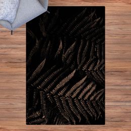 Bilderwelten Kork-Teppich Tropisch schwarz weiss Korkmatte - Schwarz Wei&szlig; Botanik Farn - Pflanzen Wohnzimmer Schlafzimmer