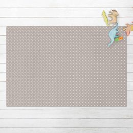 Bilderwelten Kork-Teppich Illustration weiss Korkmatte - Wei&szlig;e Punkte auf Grau - Punkte Kinderzimmer Baby M&auml;dchen Jungen