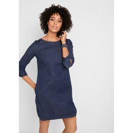 bonprix Damen Jeanskleiddunkelblau, Gr. 44, Denim/Jeans, Obermaterial: 98% Baumwolle, 2% Elasthan, Kleider, f&uuml;r Fr&uuml;hling und Sommer, aus Baumwolle