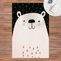 Bilderwelten Kork-Teppich Illustration schwarz Tiere Korkmatte - Tierpark mit Mustern - Eisb&auml;r - B&auml;r Kinderzimmer Baby M&auml;dchen Jungen