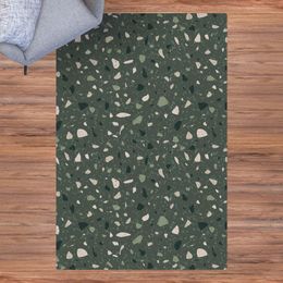 Bilderwelten Kork-Teppich modern gr&uuml;n Mosaik - Detailliertes Terrazzo Muster Messina - Deko Wohnzimmer Schlafzimmer