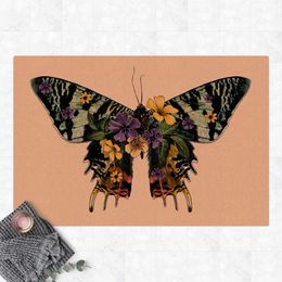 Bilderwelten Kork-Teppich Illustration bunt Tiere Korkmatte - Illustration floraler Madagaskar Schmetterling - Schmetterlinge Wohnzimmer Schlafzimmer