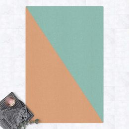 Bilderwelten Kork-Teppich Unifarben blau Korkmatte - Einfaches Blaues Dreieck - Geometrisch Wohnzimmer Schlafzimmer