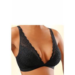 Petite Fleur Damen Bralette-BH, Gr. 90, schwarz, Spitze, Obermaterial: 90% Polyamid, 10% Elasthan, BHs, ohne B&uuml;gel aus Spitze, Dessous