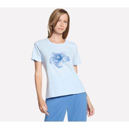 Skechers Damen T-Shirt "Women's T- Shirt", blau, Gr. L, Obermaterial: 94% Baumwolle, 6% Elasthan, Shirts, aus Baumwolle und Elasthan, f&uuml;r Erwachsene,