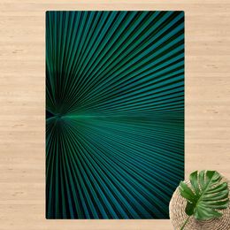Bilderwelten Kork-Teppich Tropisch t&uuml;rkis Natur Korkmatte - Tropische Pflanzen Palmenblatt in T&uuml;rkis II - Palme Wohnzimmer Schlafzimmer
