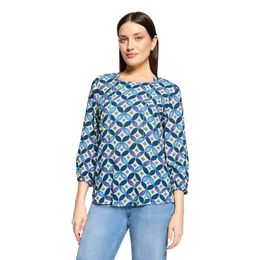Cartoon Damen Shirtbluse "Damen mit Schn&uuml;rung"blau, gr&uuml;n, Gr. 38, Obermaterial: 100% Viskose, Blusen