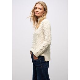 Street One Damen Rollkragenpullover, beige, Gr. 46, Zopfmuster, Strick, Obermaterial: 51% Viskose, 30% Polyester, 19% Nylon, Pullover, mit Zopfmuster