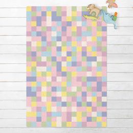 Kork-Teppich - Buntes Mosaik Zuckerwatte - Illustration rosa Mosaik Deko Kinderzimmer Baby M&auml;dchen Jungen