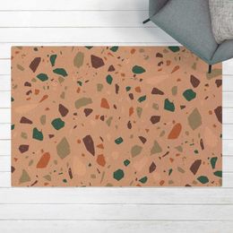 Bilderwelten Kork-Teppich modern gr&uuml;n Mosaik - Detailliertes Terrazzo Muster Grosseto - Deko Wohnzimmer Schlafzimmer