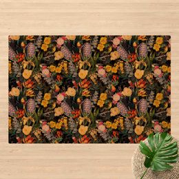 Bilderwelten Kork-Teppich Tropisch bunt Tiere Korkmatte - Blumen mit Tropischen V&ouml;geln Bunt - V&ouml;gel Wohnzimmer Schlafzimmer