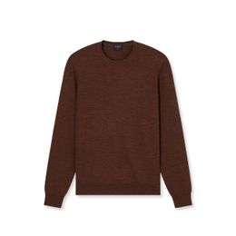 OLYMP Herren Strickpullover "OLYMP Casual Strick, Pullover"braun, Gr. L, 100% Schurwolle, Pullover