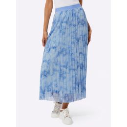 CR&Eacute;ATION L CREATION L Damen Plisseerockhimmelblau, ecru, bedruckt, Gr. 44, gemustert, 100% Polyester, R&ouml;cke