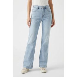 Weite Jeans MAC "DREAM WIDE", Damen, Gr. 42, L&auml;nge 34, light azure blau, Denim/Jeans, Obermaterial: 75% Baumwolle, 12% Modal, 9% Polyester, 4% Elasthan, figurumspielend kn&ouml;chellang, Jeans, mit weitem Bein-Stretch, Topseller
