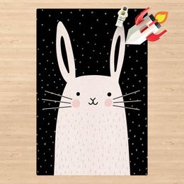 Kork-Teppich - Tierpark mit Mustern - Hase - Illustration schwarz Tiere Korkmatte Deko Kinderzimmer Baby M&auml;dchen Jungen