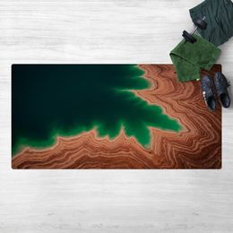 Kork-Teppich - Schichtenlandschaft am Toten Meer - Motiv t&uuml;rkis Strand Korkmatte Landschaft Wohnzimmer Schlafzimmer