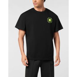 Plein Sport Jungen T-Shirt "Logo"0227, schwarz, gr&uuml;nfluo, Gr. M, Obermaterial: 100% Baumwolle, Shirts