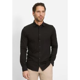 OLYMP Herren Businesshemd "OLYMP Level Five 24/Seven, body fit, New York Kent mit extra langem Arm", schwarz, Gr. 40, 92% Baumwolle, 8% Elasthan,