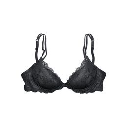 Vivance Damen Push-up-BH, Gr. 75, schwarz, Spitze, Obermaterial: 91% Polyamid, 9% Elasthan, BHs, mit 2 Tragevarianten, Dessous