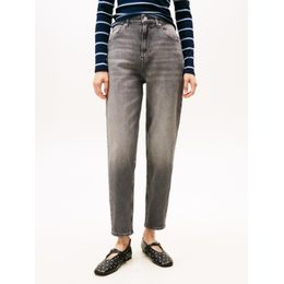 Tommy Jeans Damen Mom-Jeans "MOM JEAN UH TPR", blau, Gr. 30, Denim/Jeans, Obermaterial: 99% Baumwolle, 1% Elasthan, Jeans, mit Logo-Stickereien, in