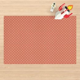 Bilderwelten Kork-Teppich Illustration weiss Korkmatte - No.YK57 Wei&szlig;e Punkte auf Rosa - Punkte Kinderzimmer Baby M&auml;dchen Jungen