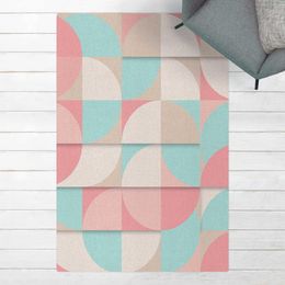 Bilderwelten Kork-Teppich Abstrakt pastell originell Korkmatte - Skandinavische Geometrie - Geometrisch Wohnzimmer Schlafzimmer