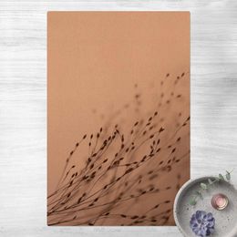 Bilderwelten Kork-Teppich Tropisch braun Korkmatte - Zarte Gr&auml;ser im Windschatten - Gr&auml;ser Wohnzimmer Schlafzimmer