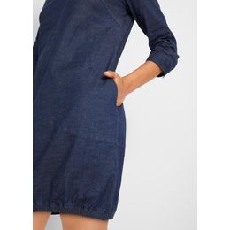 bonprix Damen Jeanskleiddunkelblau, Gr. 38, Denim/Jeans, Obermaterial: 98% Baumwolle, 2% Elasthan, Kleider, f&uuml;r Fr&uuml;hling und Sommer, aus Baumwolle