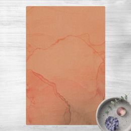 Bilderwelten Kork-Teppich Illustration rosa Aquarell - Spiel der Farben Pastell Zuckerwatte - Deko Wohnzimmer Schlafzimmer