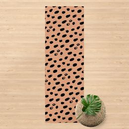 Bilderwelten Kork-Teppich modern schwarz Korkmatte - Gezeichnete dicke Pinselstriche - Punkte Wohnzimmer Schlafzimmer