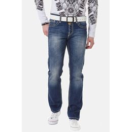 Cipo & Baxx CIPO & BAXX Herren 5-Pocket-Jeans "Jeans", blau, Basic, Gr. 42, unifarben, 100% Baumwolle, Jeans, in Slim Fit, C-0688