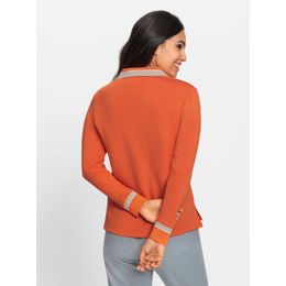 Inspirationen Damen Poloshirt "Poloshirt", orange, Gr. 38, gemustert, mehrfarbig, unifarben, 50% Modal, 44% Polyester, 6% Elasthan, Shirts